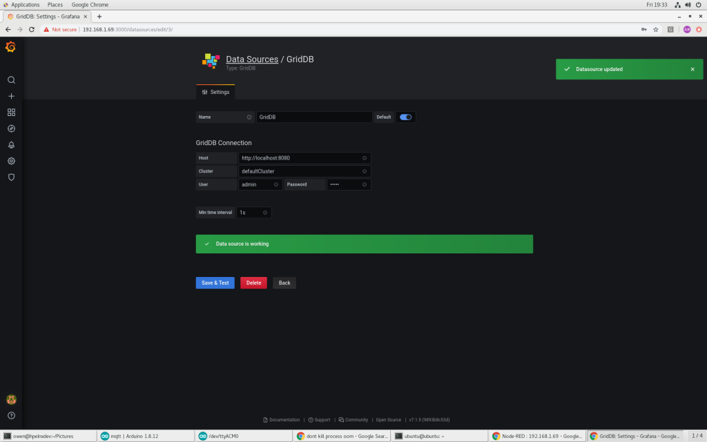 Monitoring Temperature Sensor Data with an Arduino based PLC, MQTT, Node-RED, GridDB and Grafana ...